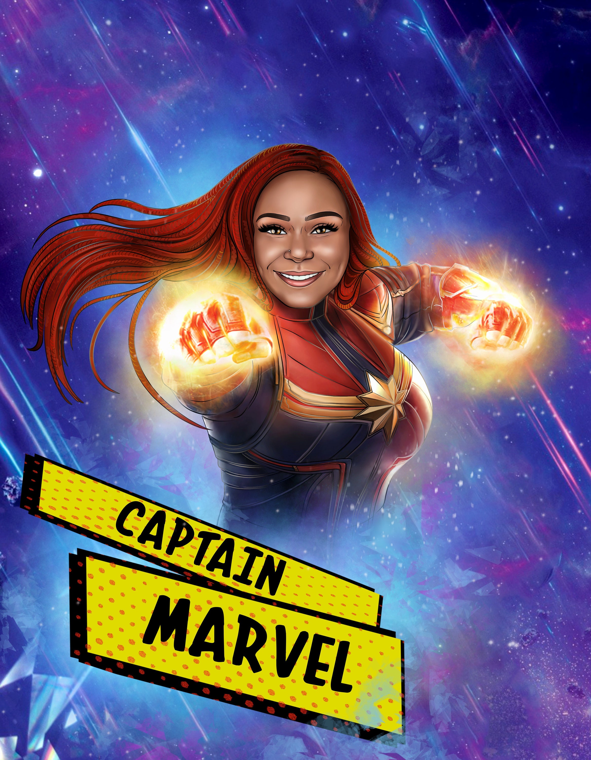 Superhero Drawing Superhero Portrait From the Photo Comics - Etsy