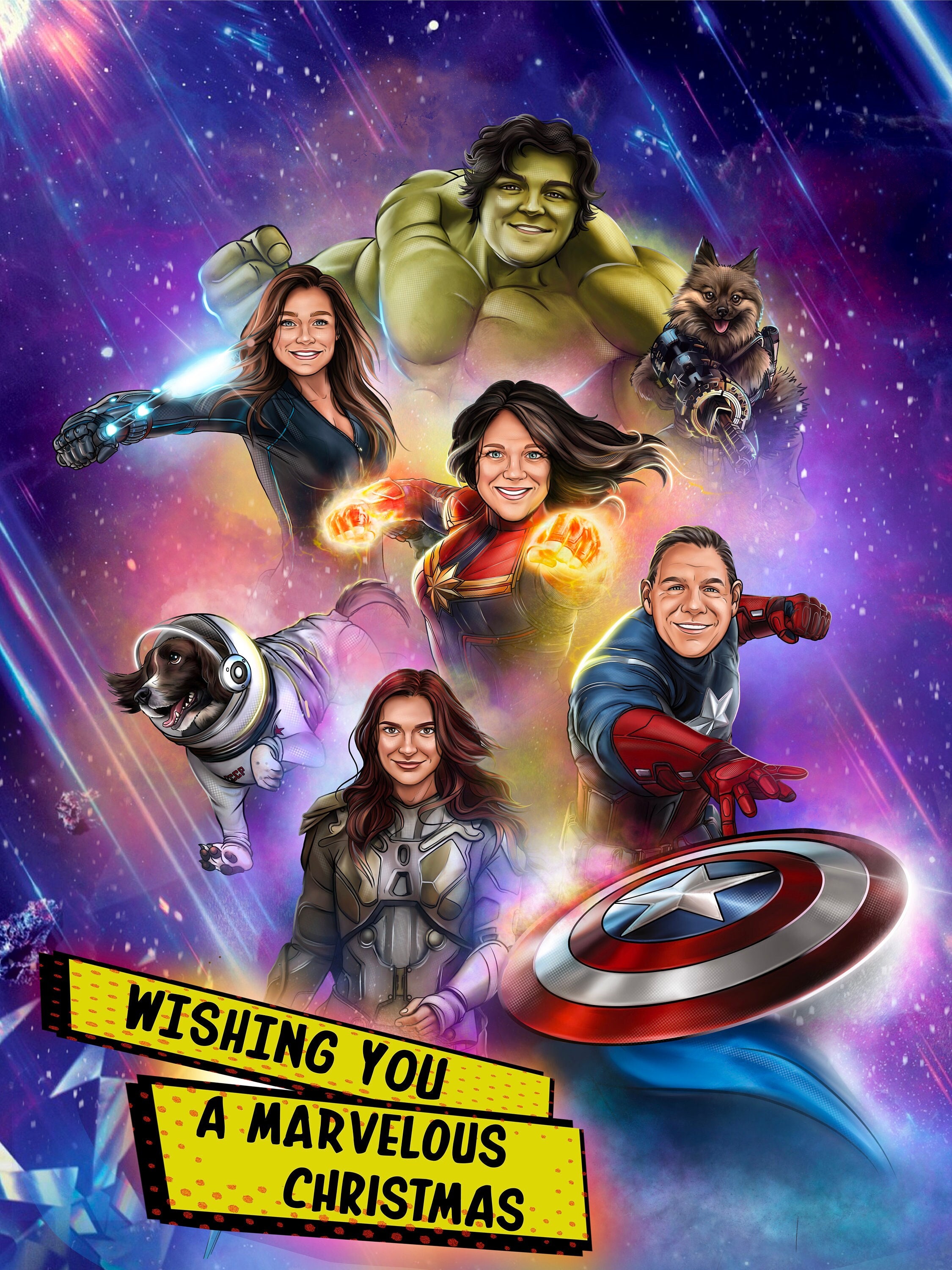 The Avengers Illustration | Marvel End Game Family Personalized ...