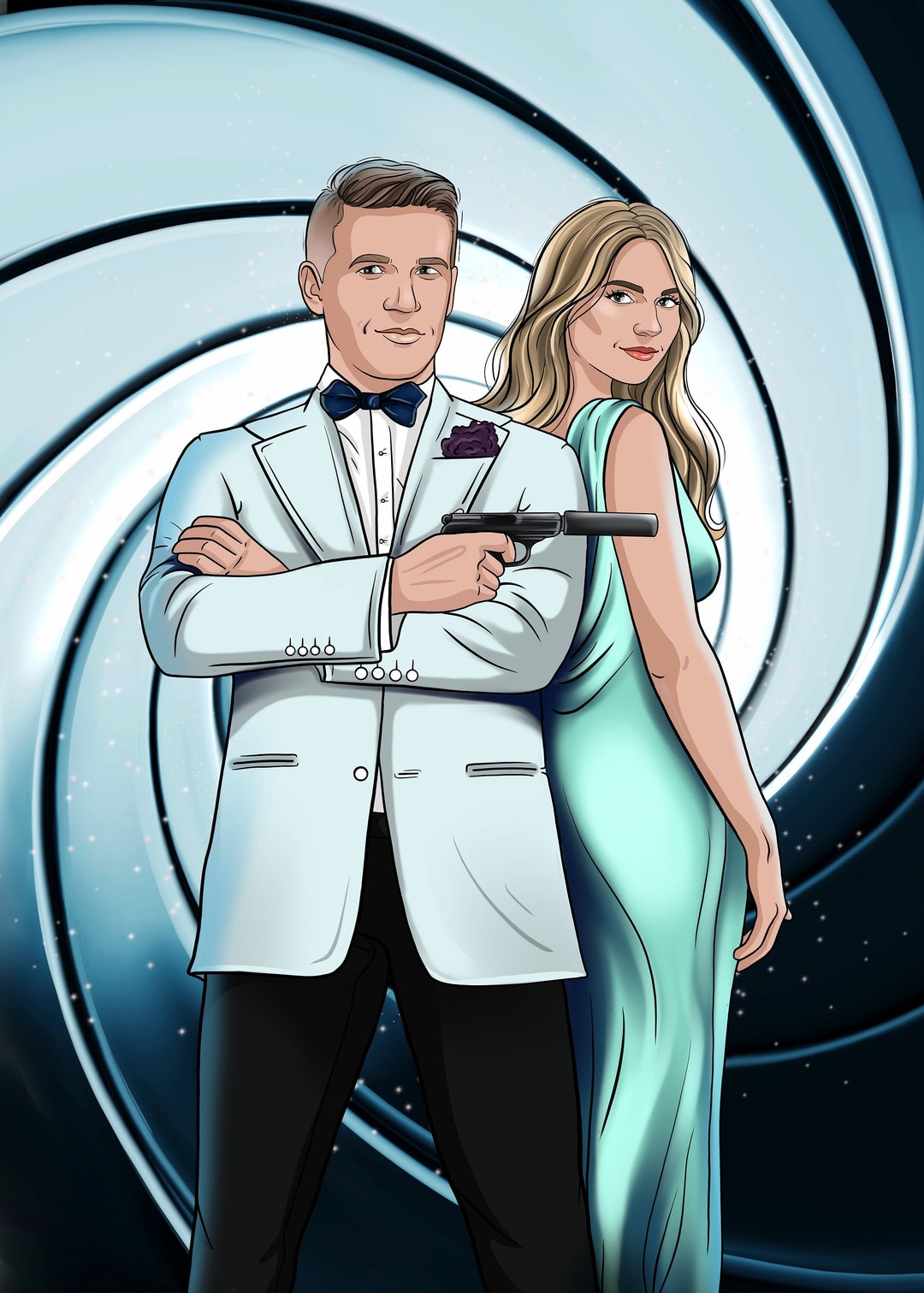 Spy Drawing | Spy Illustration | Couple Spies Drawing | Spy Couple ...