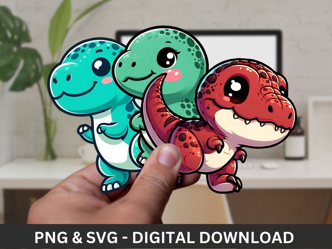 T-rex Clipart Bundle, T-rex SVG, T-rex PNG, T-rex Stickers, Dinosaur ...