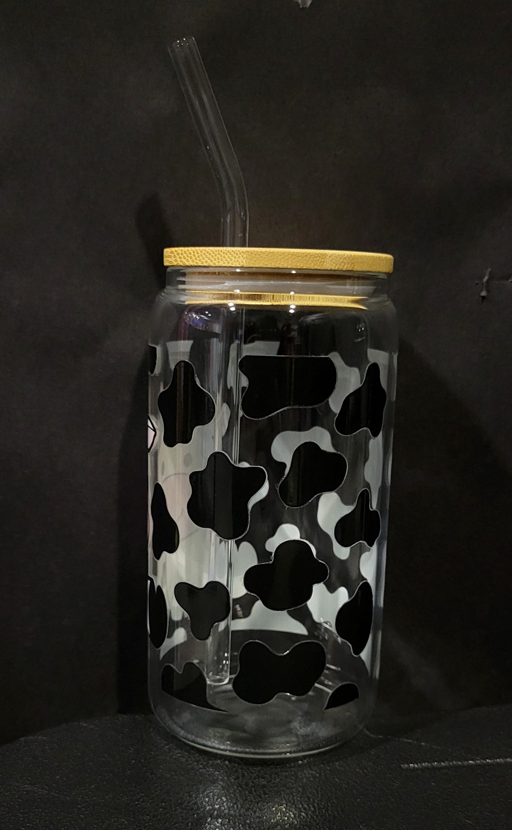Cute Cow Full Body 16oz Glass Cup - Etsy