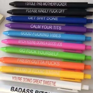 Hilarious Adult Pens for Fun | Pens With Sayings | Vulgar Pen Set ...