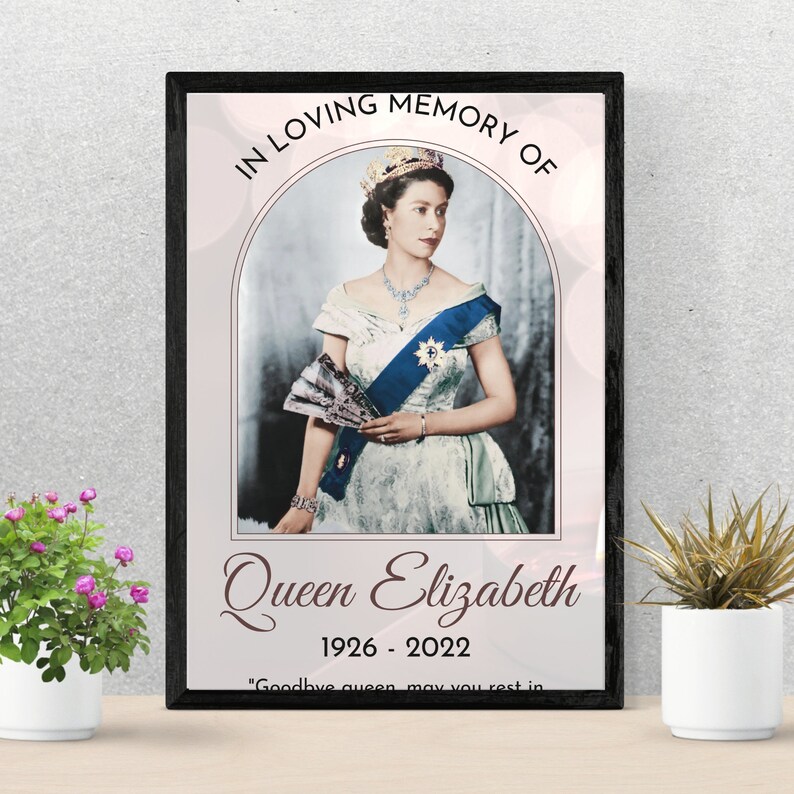 RIP Queen Elizabeth II Print, Her Majesty the Queen Elizabeth ...
