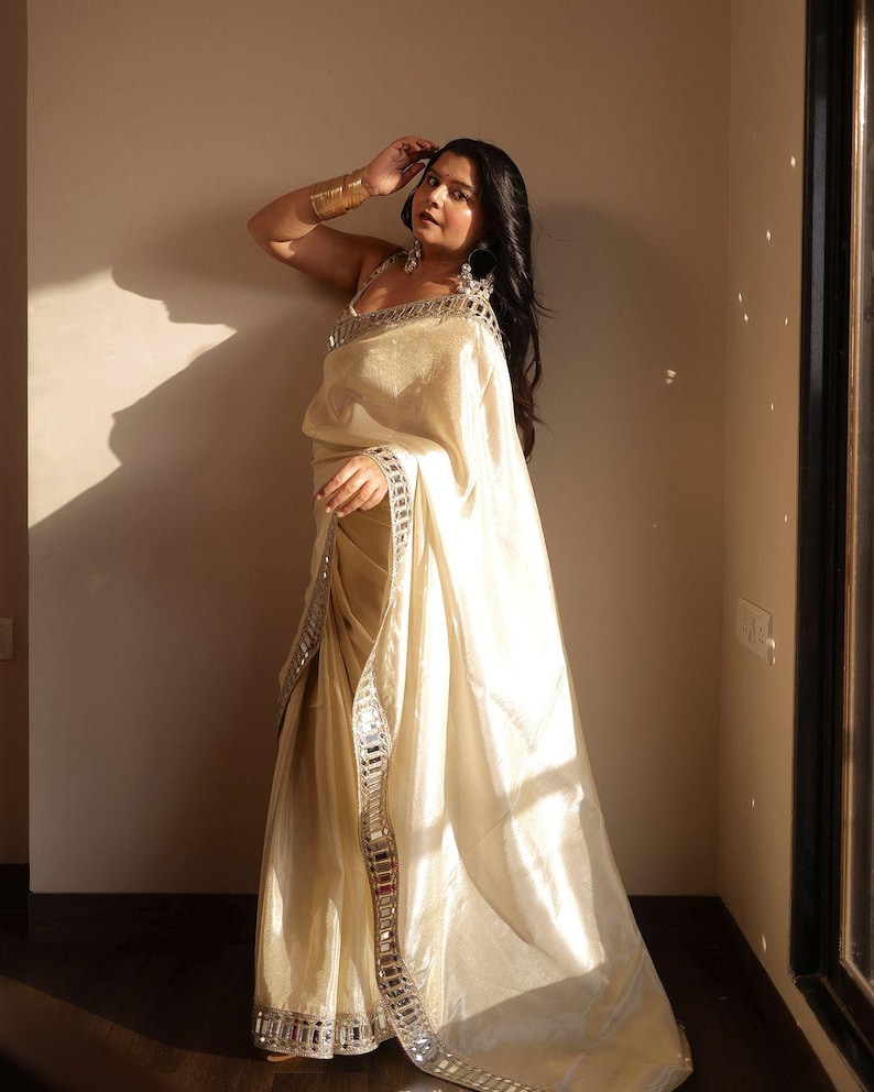 Designer Mirror Work Pure Tissue Silk Saree | Special Edition ...