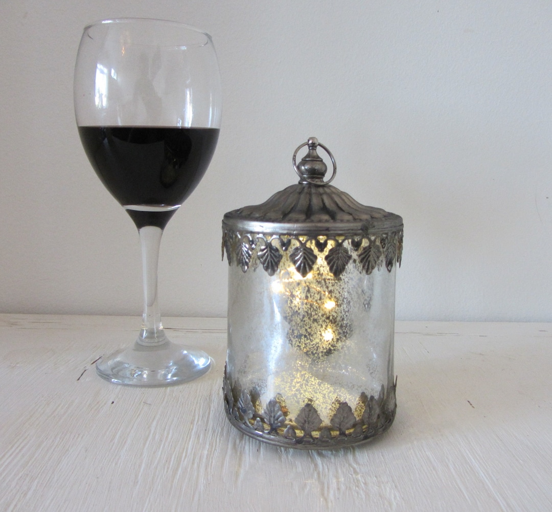 Gorgeous Antique Silver LED Light Lantern 14cm Pewter Decoration ...