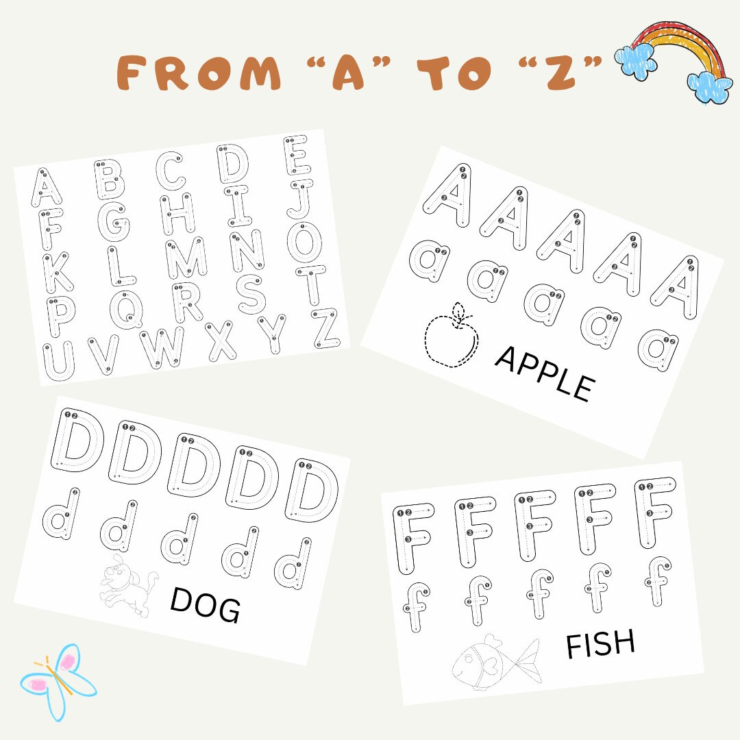 Alphabet Practice Tracing Sheets for Kids! - Etsy