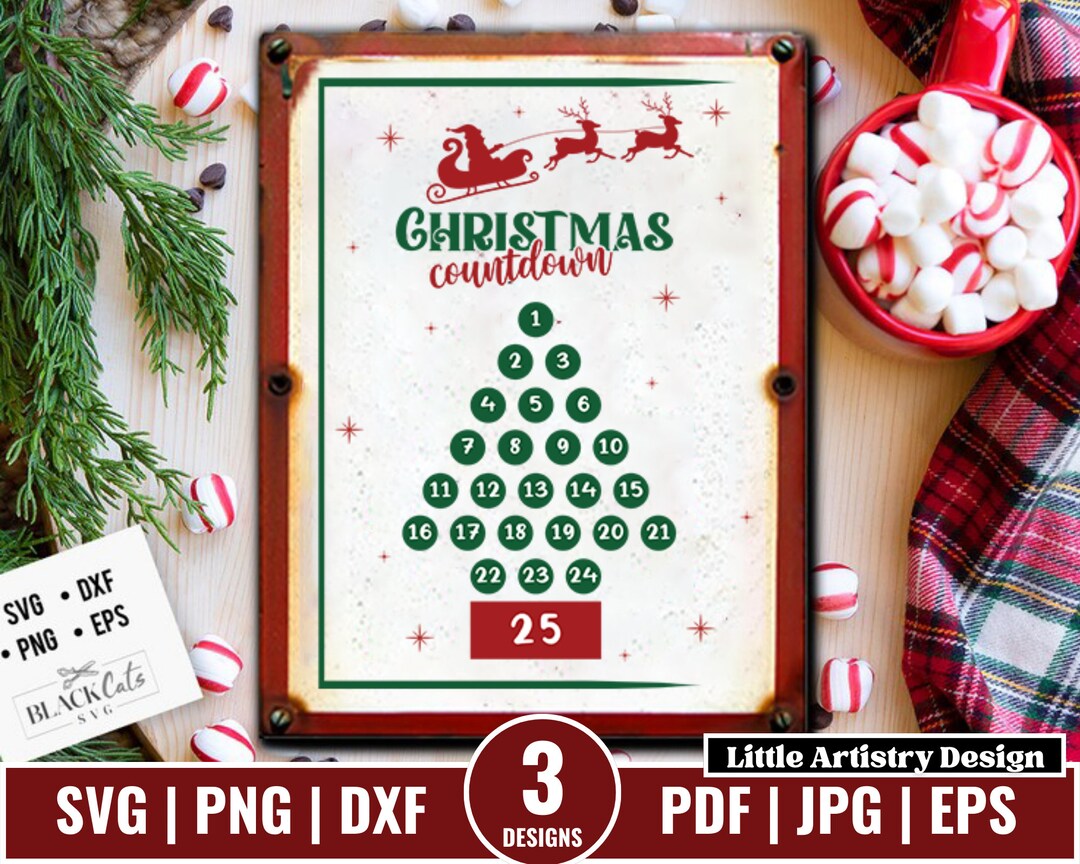 Christmas Countdown, Days Until Christmas Countdown Calendar, Reindeer ...