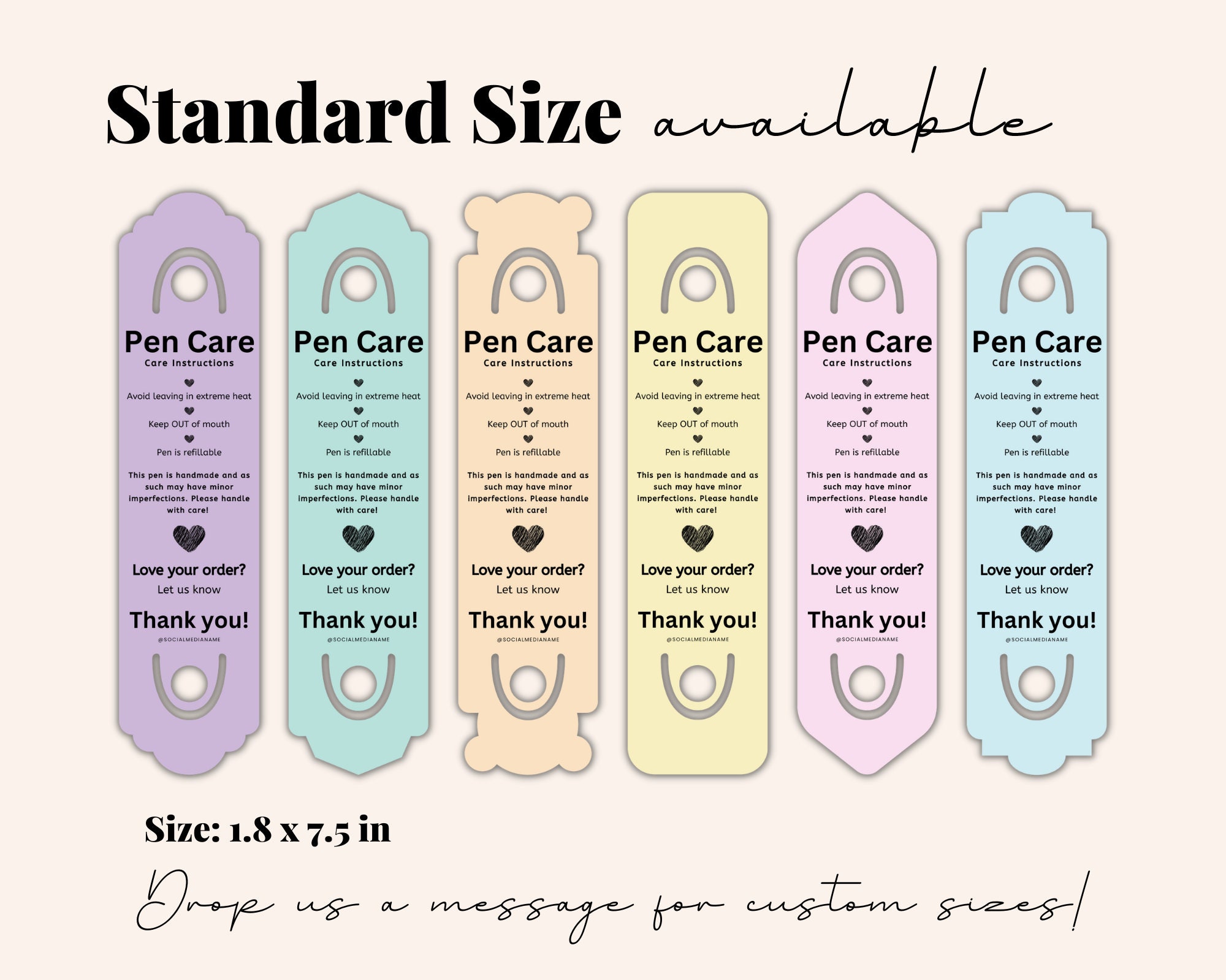 Epoxy Pen Care Card Pen Care Instructions Editable Pen Care - Etsy