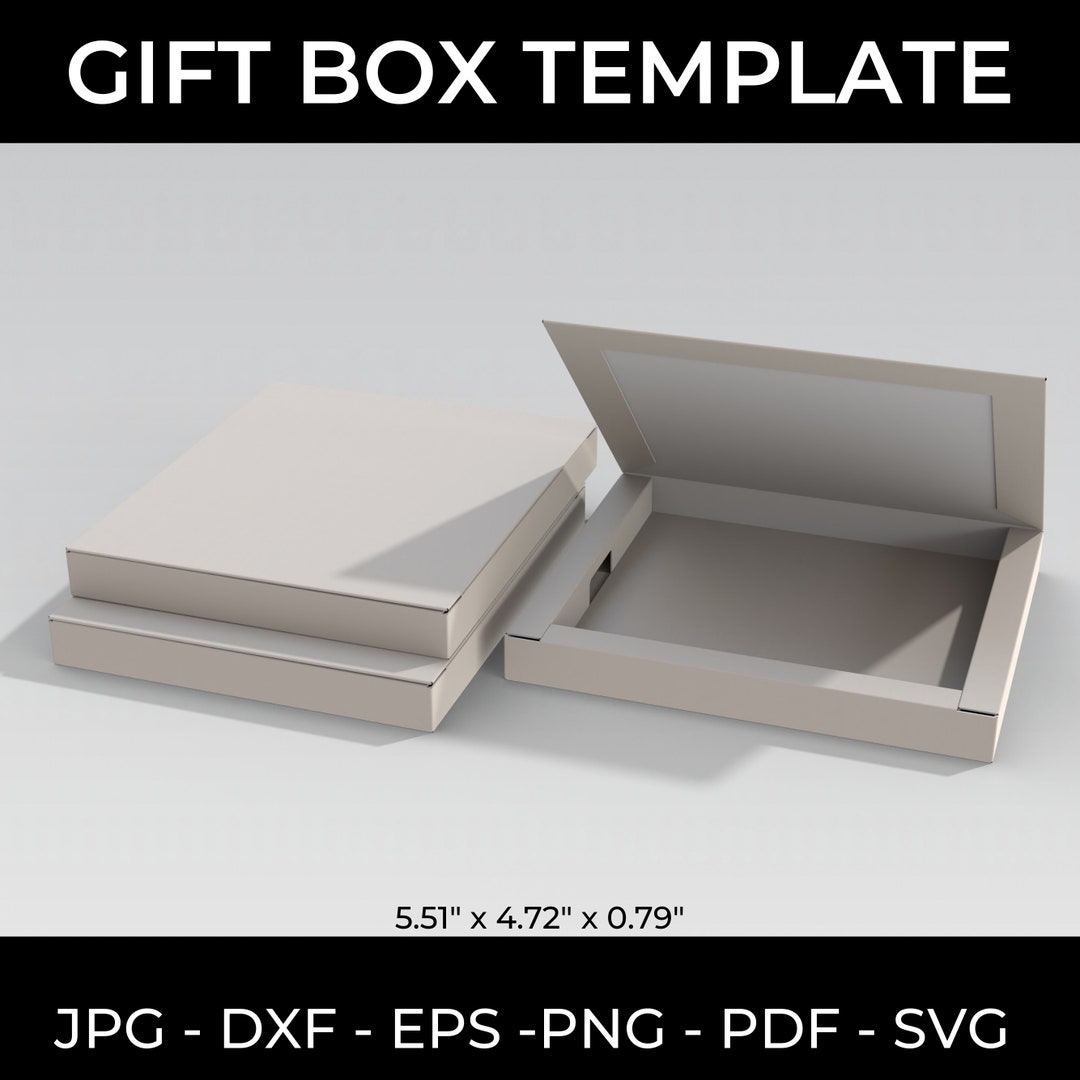 Gift Box Svg Template, Editable Gift Box Template, Box DXF, Packaging ...
