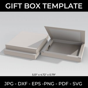 Gift Box Svg Template, Editable Gift Box Template, Box DXF, Packaging ...