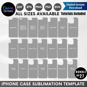 27 iPhone Sublimation Template, Phone Case Template Pack Svg, Cricut ...
