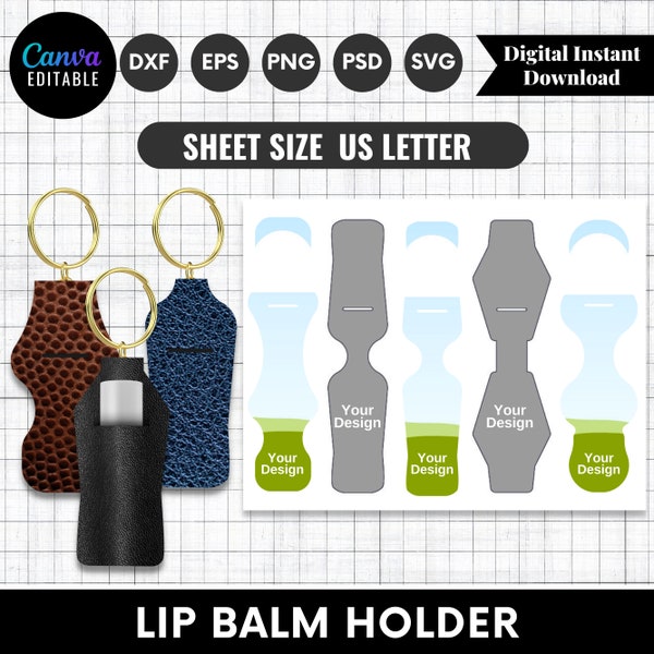 Sublimation Chapstick Holder Template - Etsy