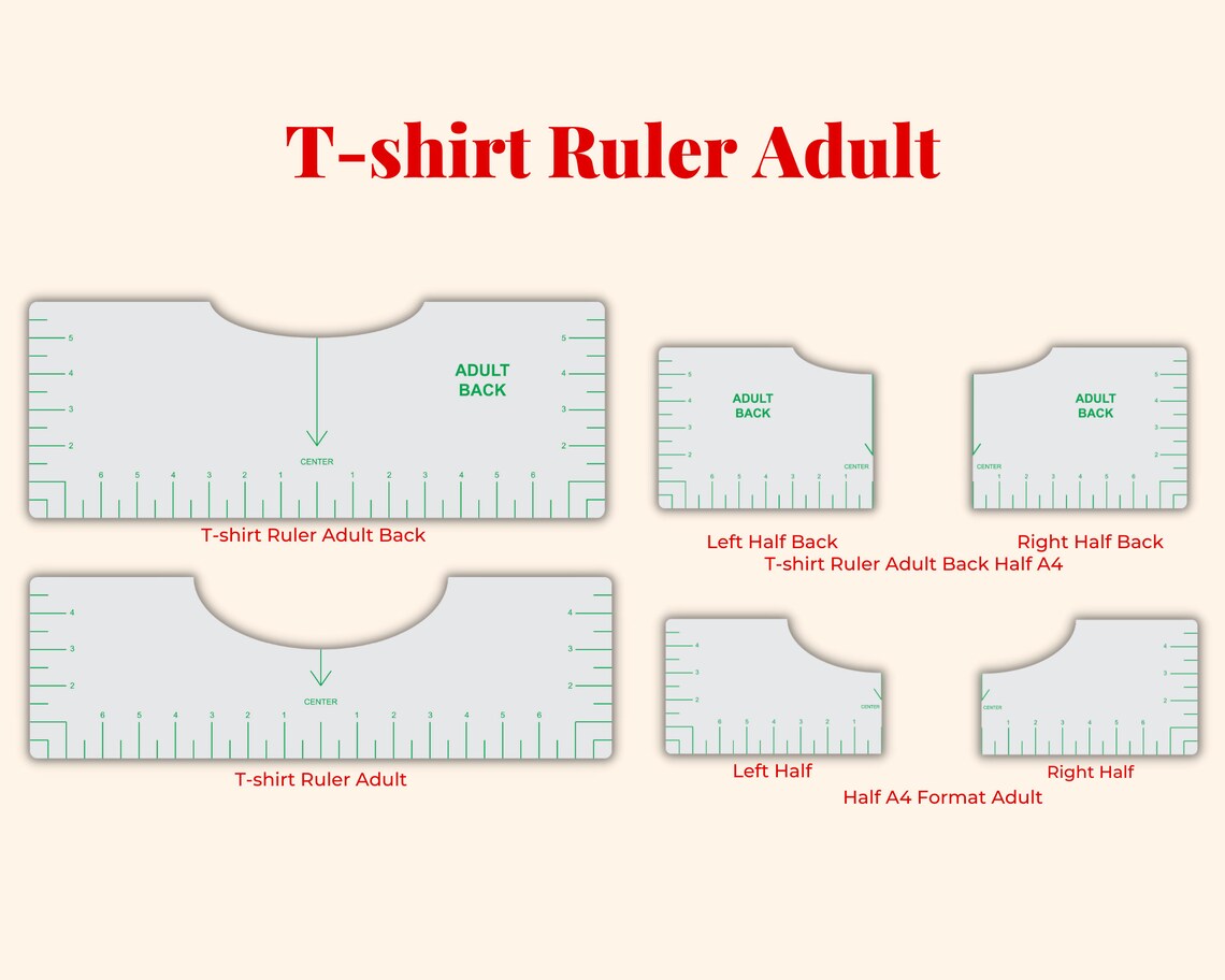Tshirt Ruler Svg Bundle Tshirt Alignment Too Templatel - Etsy
