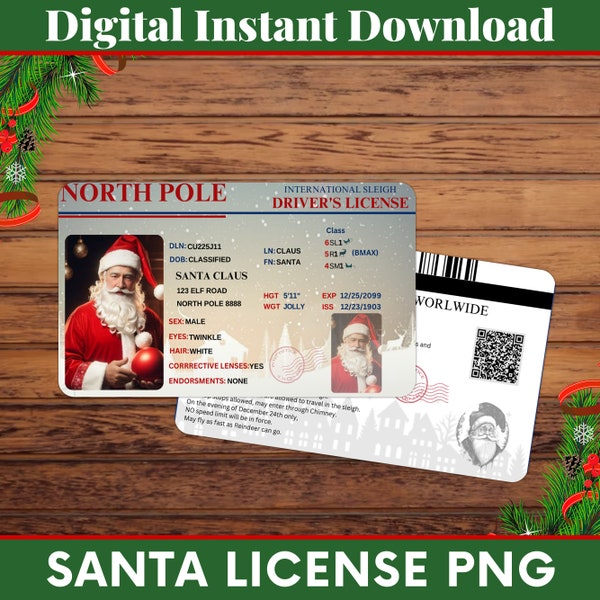 Santa Id Png - Etsy