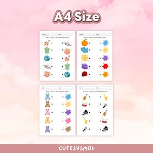 Printable Matching Worksheet Bundle for Kids 20 Pages With Many ...