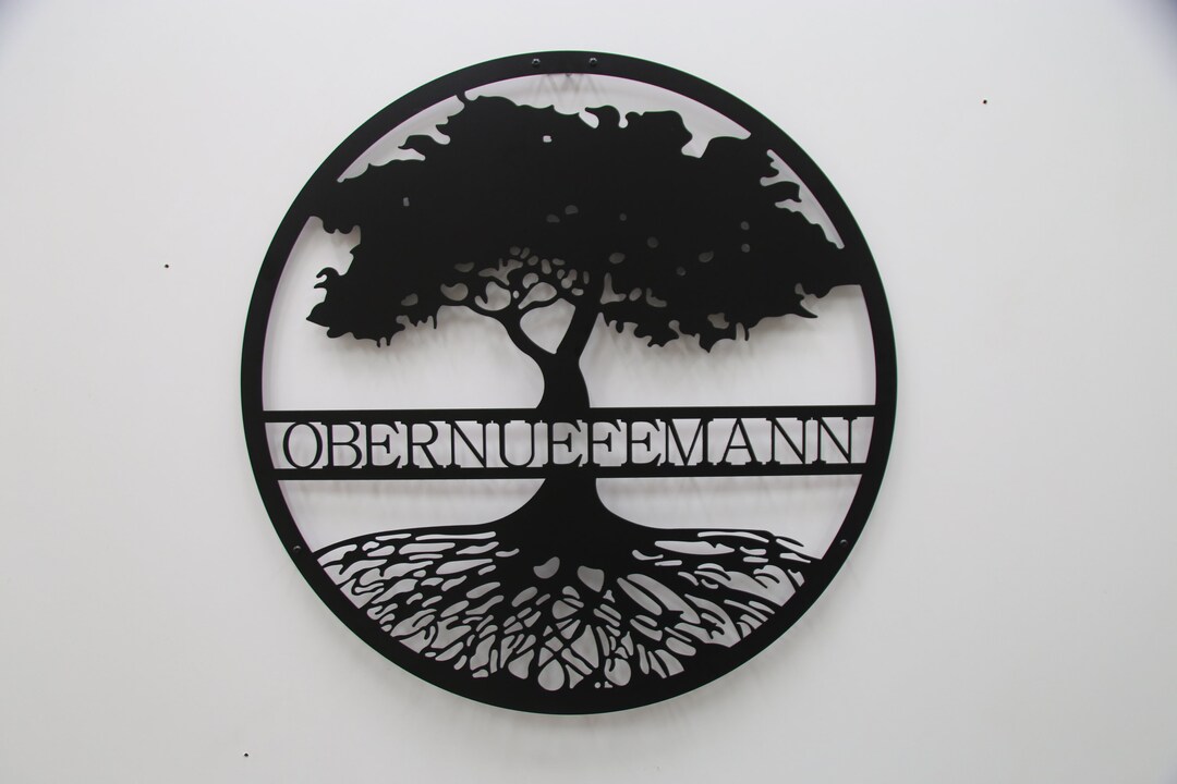 Metal Family Tree Decor, Family Name Sign, Metal Wall Art, Tree of Life ...