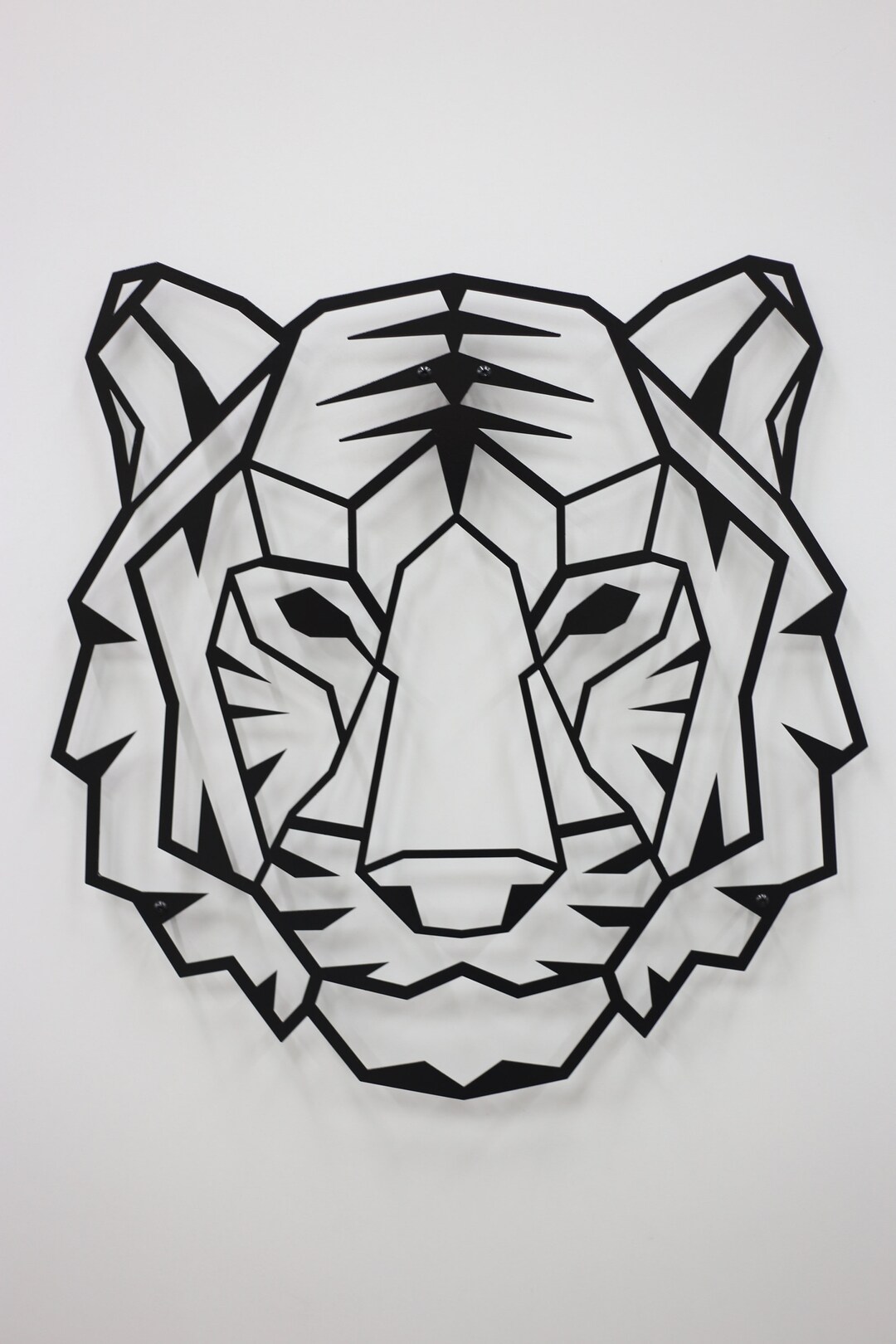 Metal Wall Art Geometric Metal Tiger Head Decor Home Office Decoration ...