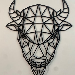 Metal Wall Art Metal Bison Decor Tree Mountain Bison Family Art Home ...