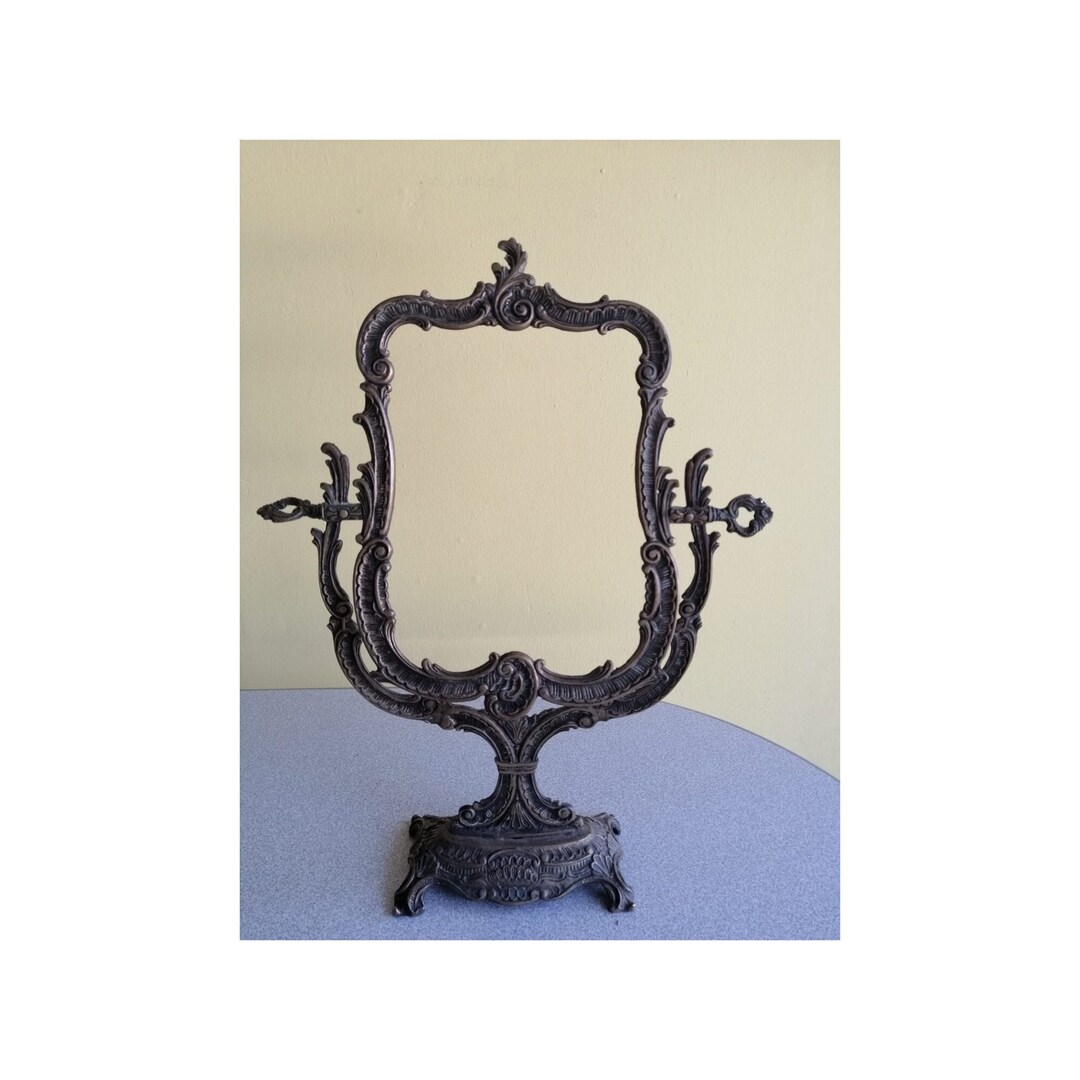 Antique Table Mirror Made of Large Brass Material - Etsy