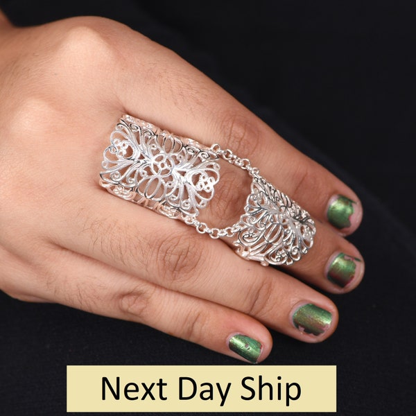 Silver Knuckle Ring - Etsy