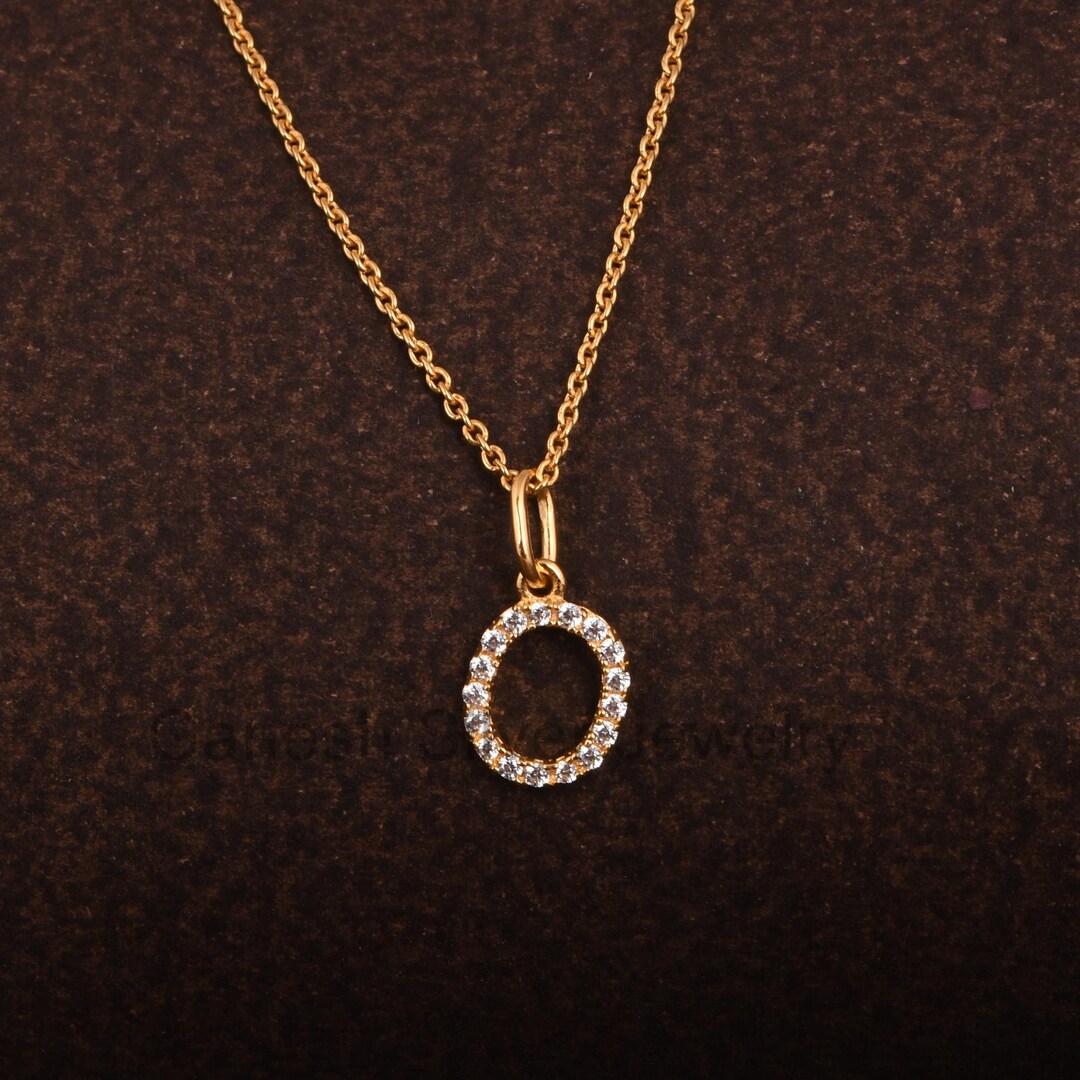 Letter O Necklace, 14k Gold O Letter Pendant, Perfect Gift for Men and ...