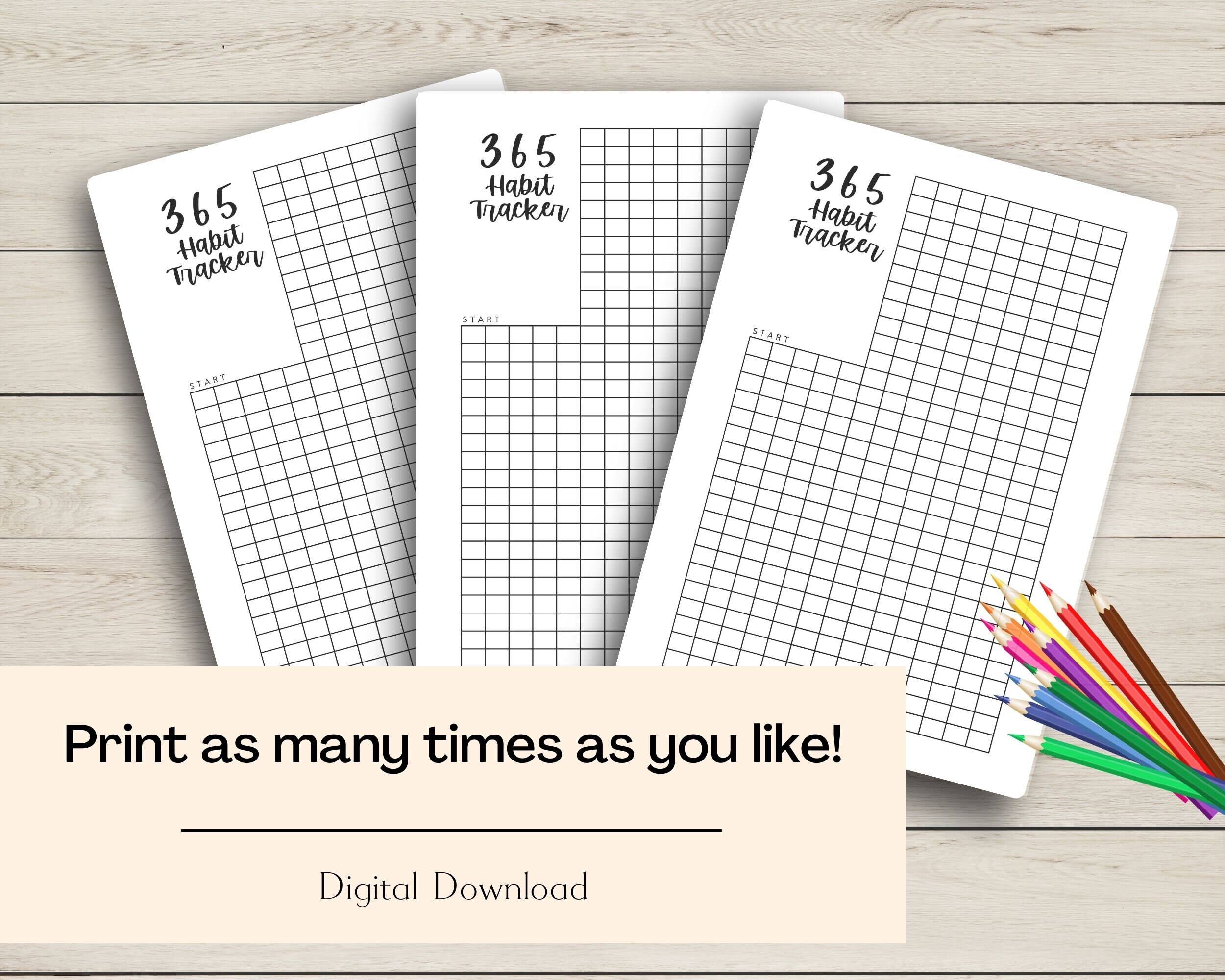 365 Habit Tracker Printable | A4, A5, US Letter & Half Letter Sizes - Etsy