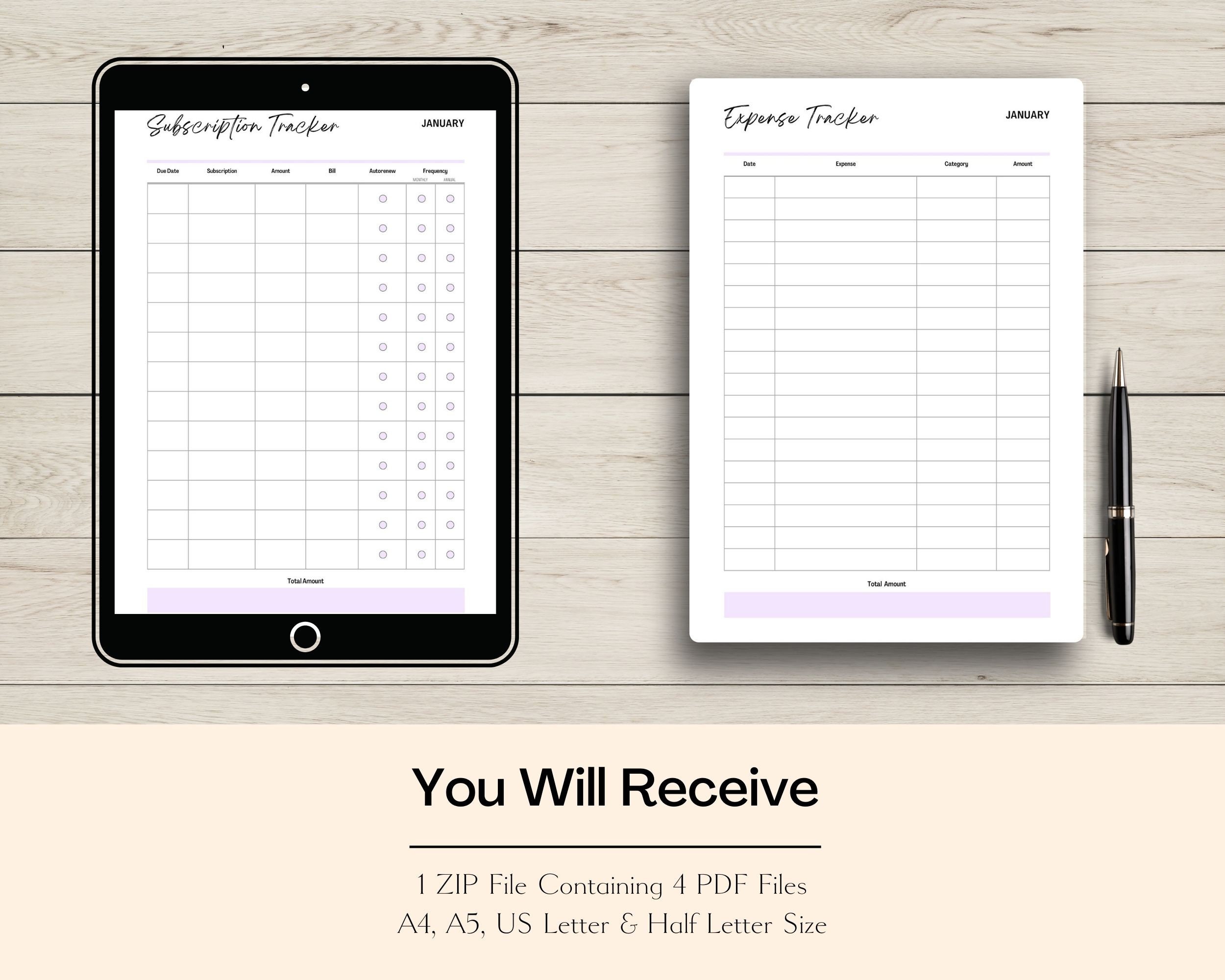 Purple Budget Planner Printable 73 Pages A4 A5 US Letter & - Etsy