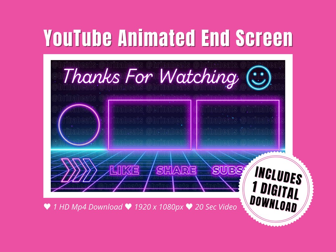 Animated Neon Abstract Galaxy Grid, Youtube Outro, Youtube End Screen ...