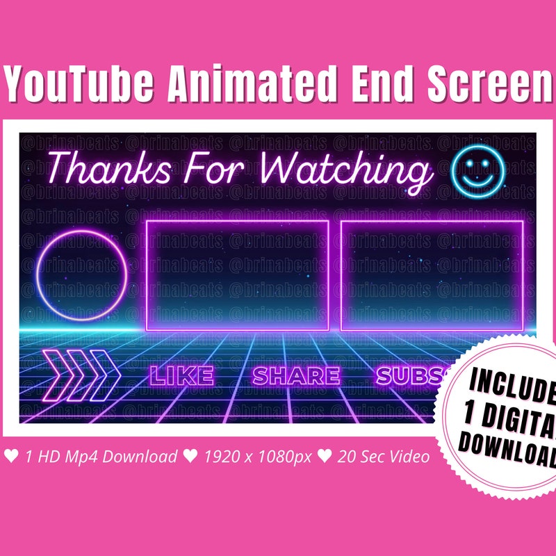 Youtube End Screen - Etsy