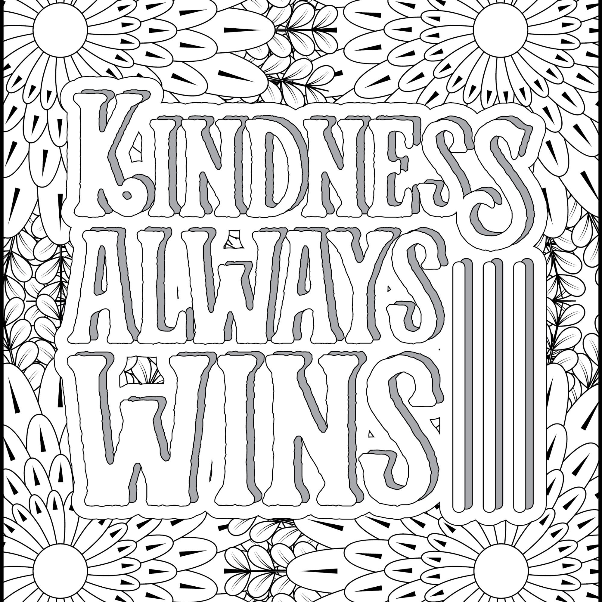 Digital Adult Coloring Book / Self Care / Motivational Sayings ...