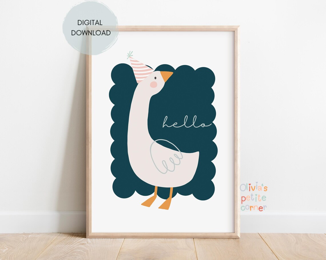 Silly Goose Printable Silly Goose Digital Print Silly Goose Wall Art ...