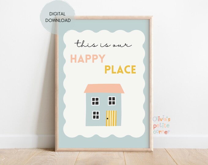Printable Wall Art This is Our Happy Place Quote Home Decor Printable ...