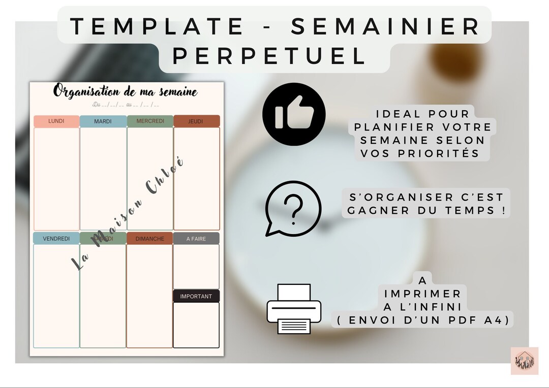 Perpetual Week Planner Template to Print for Exhausted Parents - Etsy