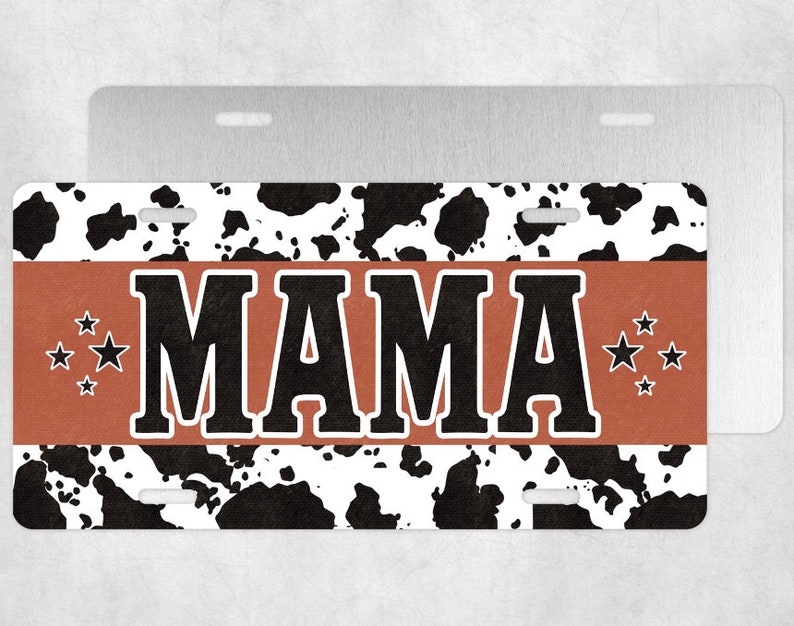 Mama Cow Print License Plate, Mama Gift, Women's Gift, Car Accessories ...