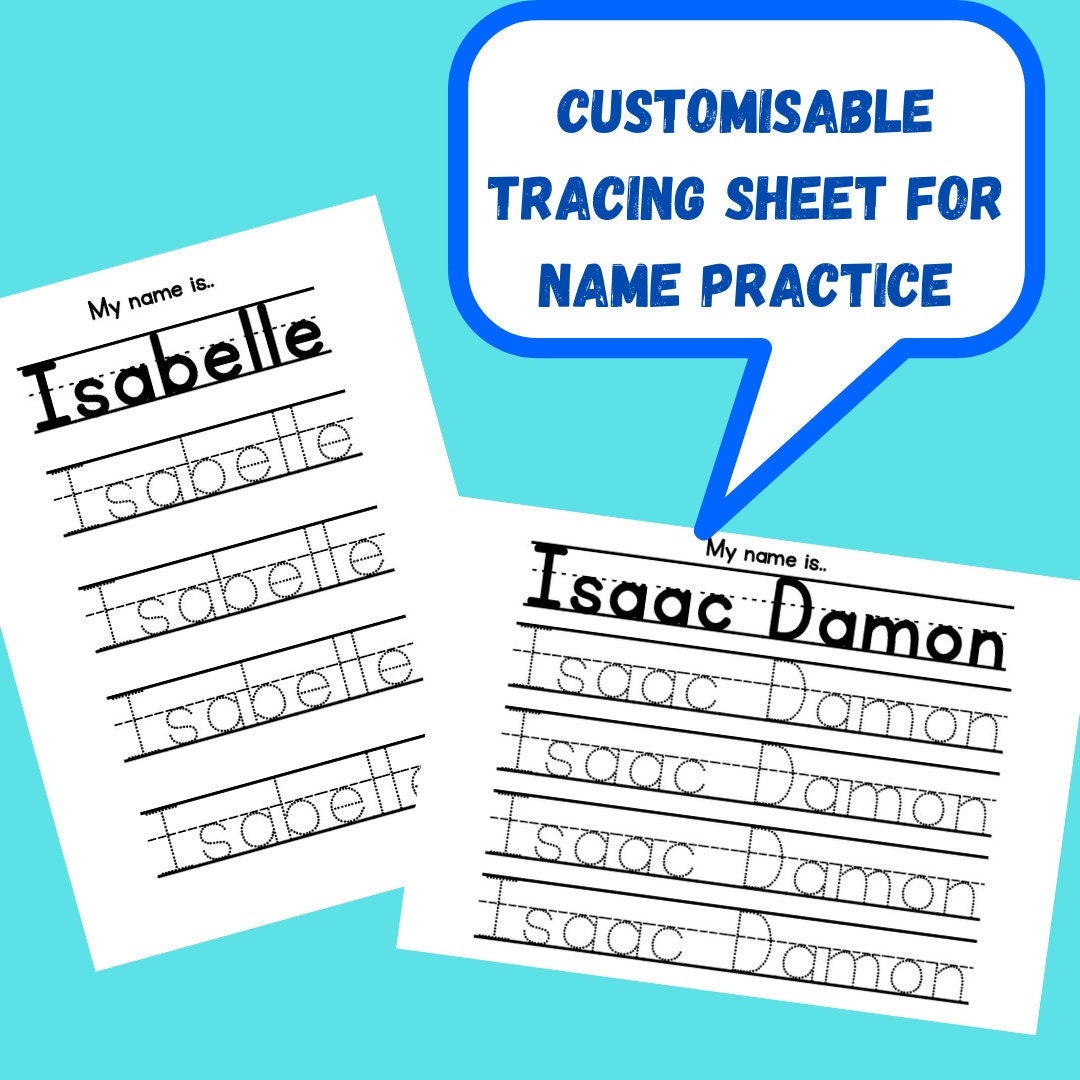 Custom Name Handwriting Practice Personalised Name Handwriting Sheet ...