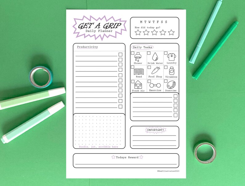 Daily Planner Printable digital Download A4 Daily Planner Desk Pad to ...