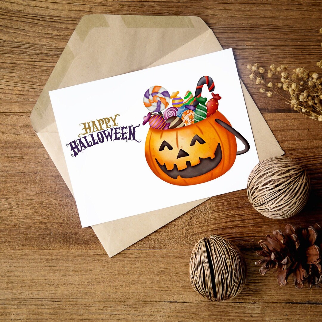 Halloween Printable Card,instant Download,halloween Kids Card,pumpkin ...
