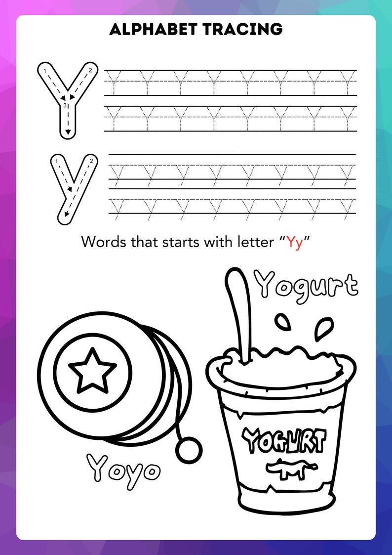 Alphabet Tracing and Coloring Book - Etsy