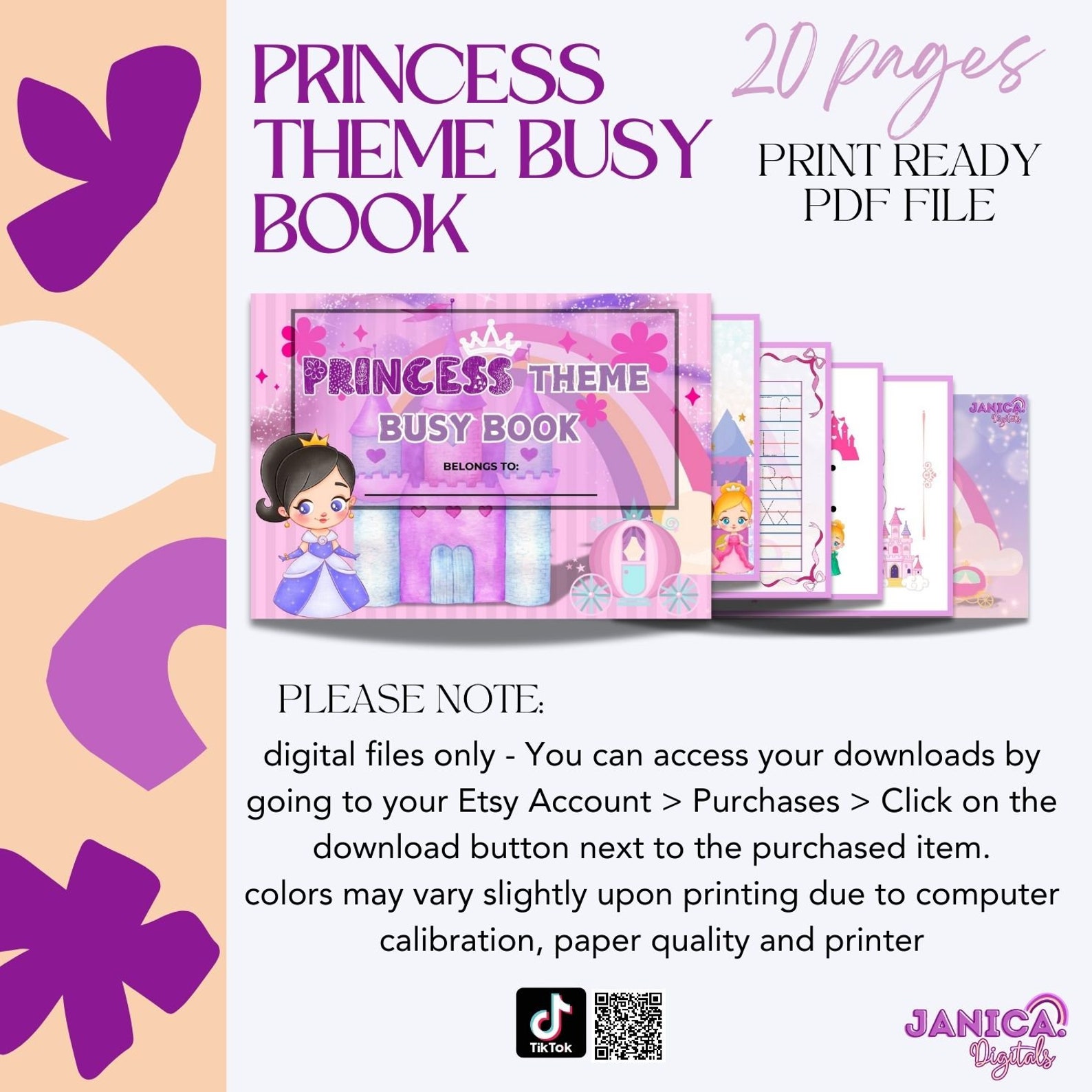 Princess Theme Busy Book - Etsy
