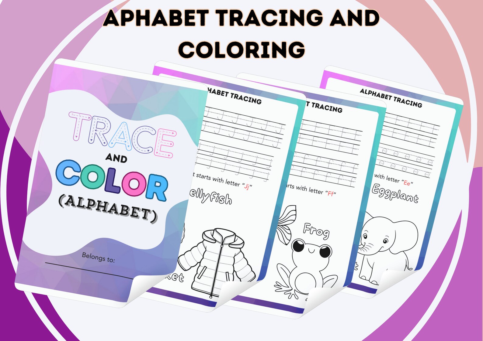 Alphabet Tracing and Coloring Book - Etsy