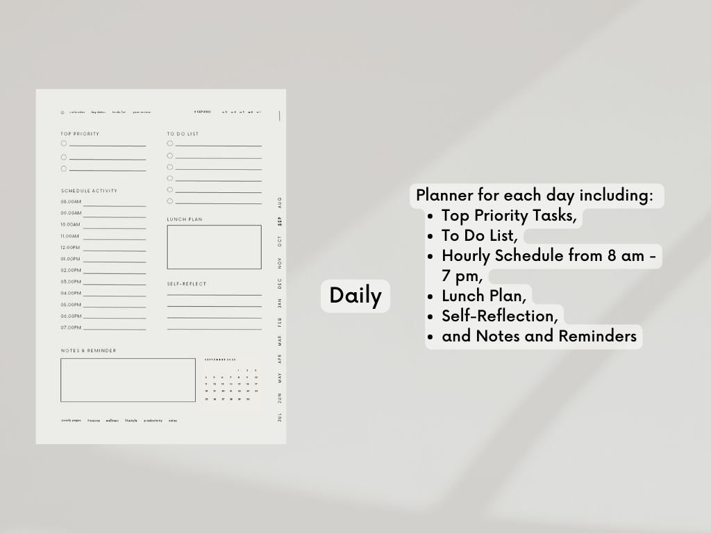 20222023 Hyperlinked Minimalist Digital Planner Goodnotes - Etsy