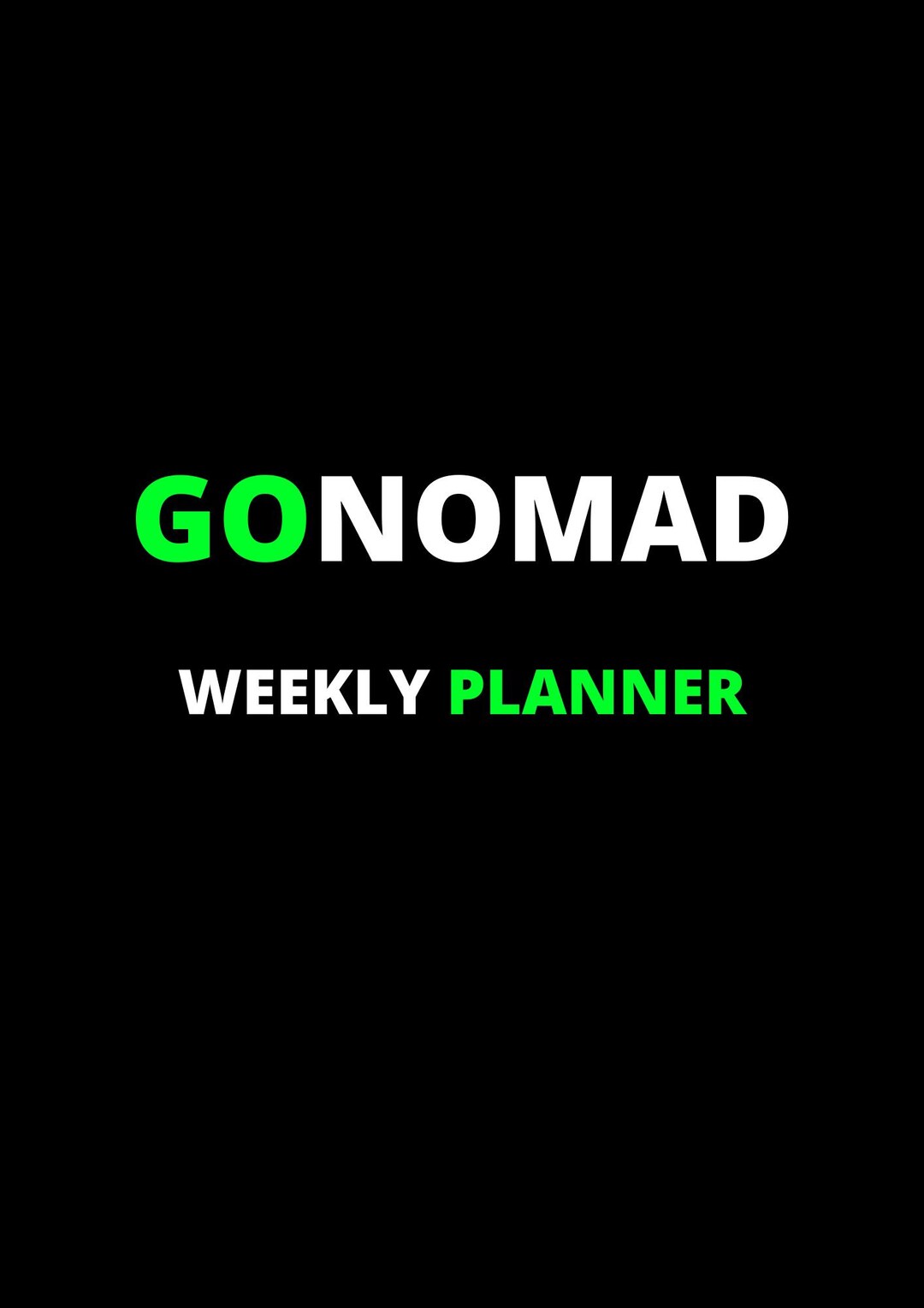 GONOMAD WEEKLY PLANNER - Etsy