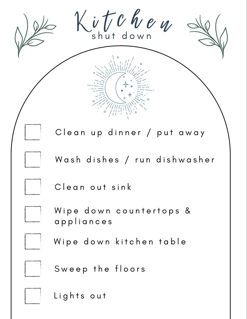 Night Time Routine Routine Template Kitchen Routine Evening Routine ...