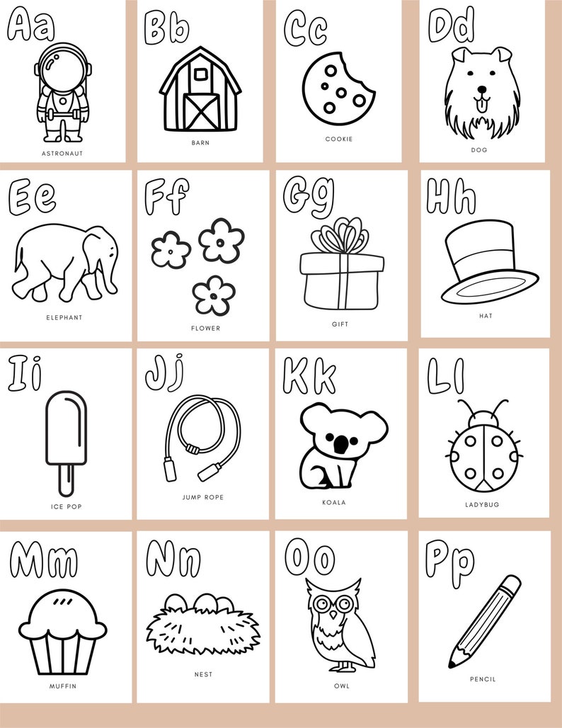 ABC Coloring Sheets Printable Coloring Sheets Canva Template PDF ...