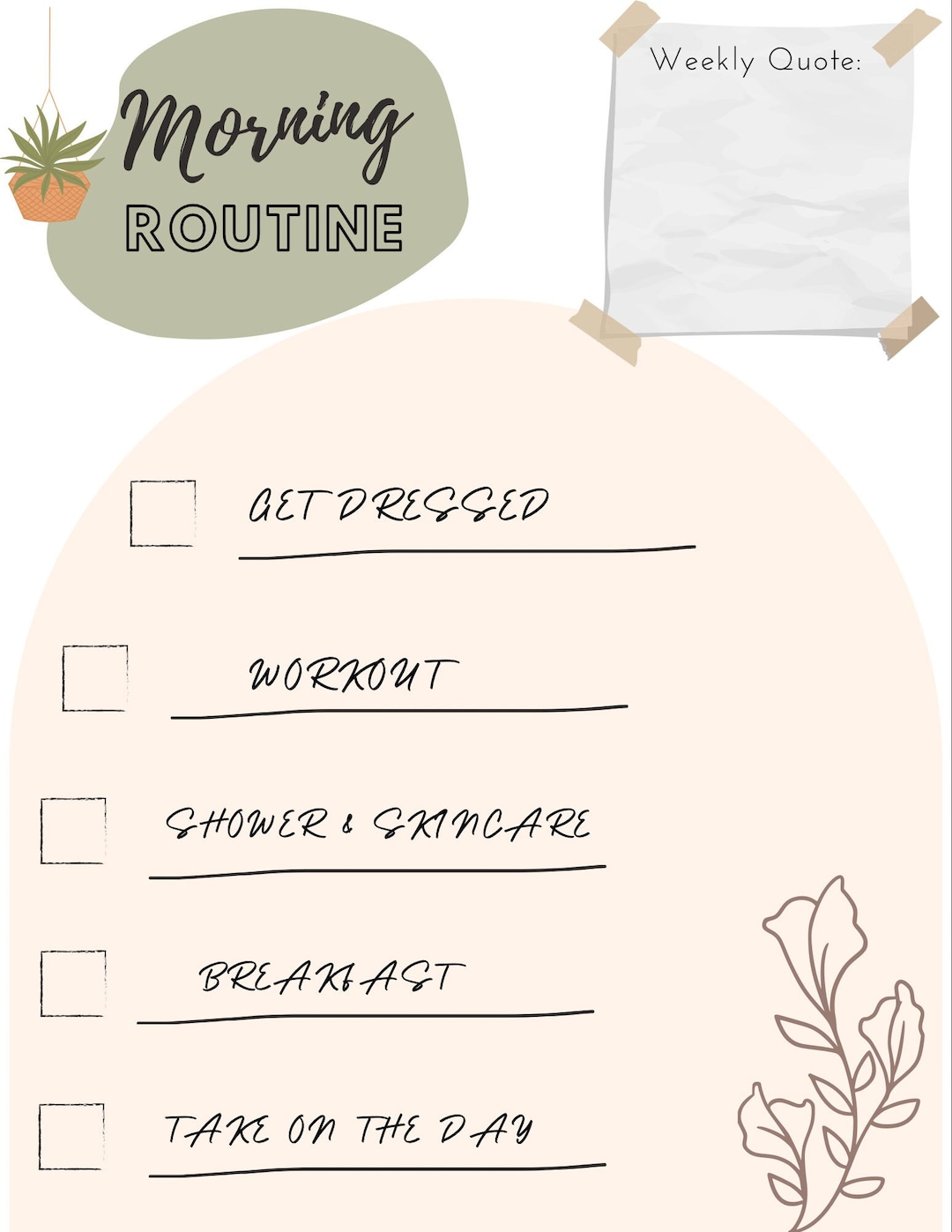 Aesthetic Morning Routine Printable Morning Routine Canvas Print Mom ...