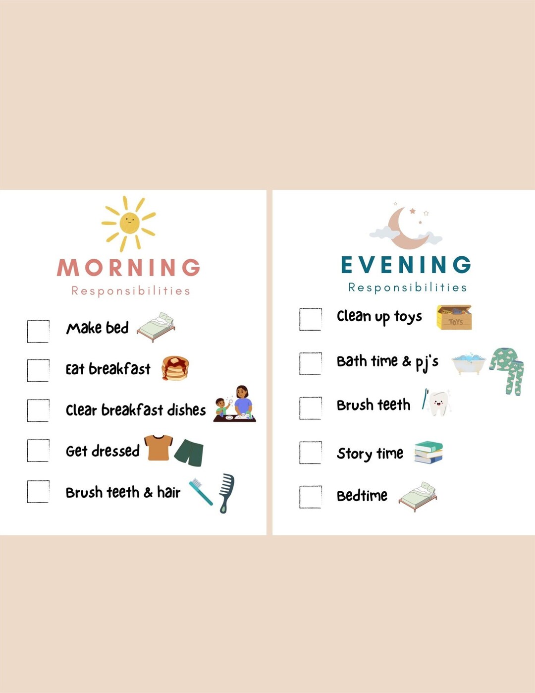 Toddler Routine Printable Routine Morning Routine Evening Routine ...