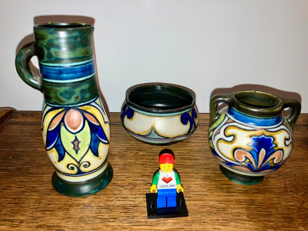 Gouda Pottery Royal Zuid Holland Set of Damascus Vases - Etsy