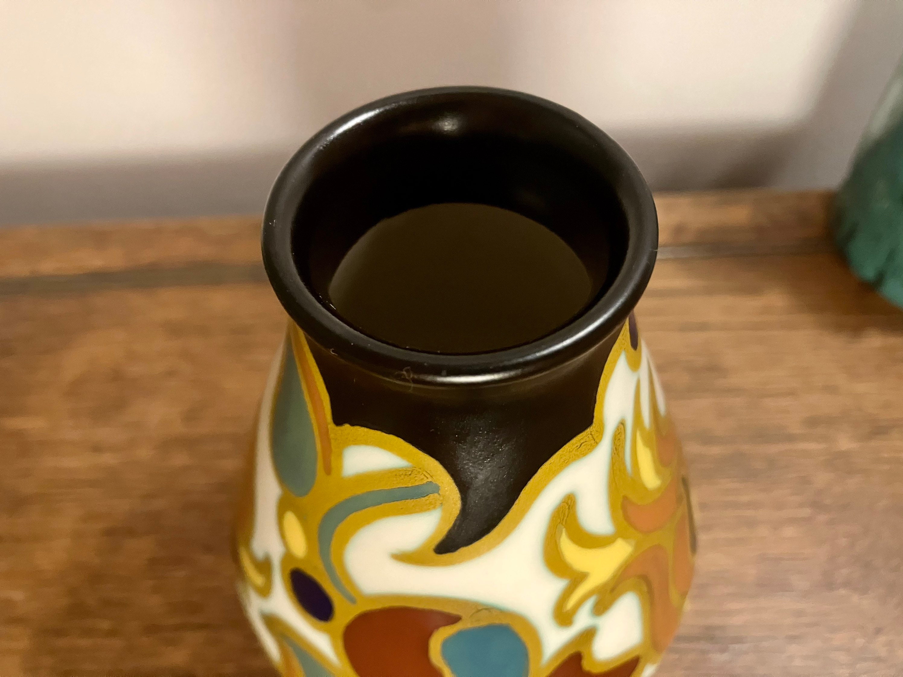 Gouda Zenith Pottery Vase With Floral Print Decor Ruby - Etsy