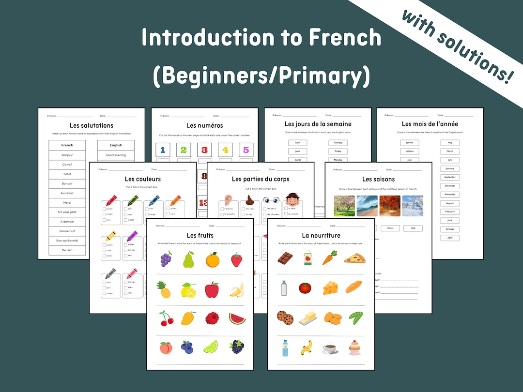Primary/ks2 French Worksheet Bundle With Solutions - Etsy