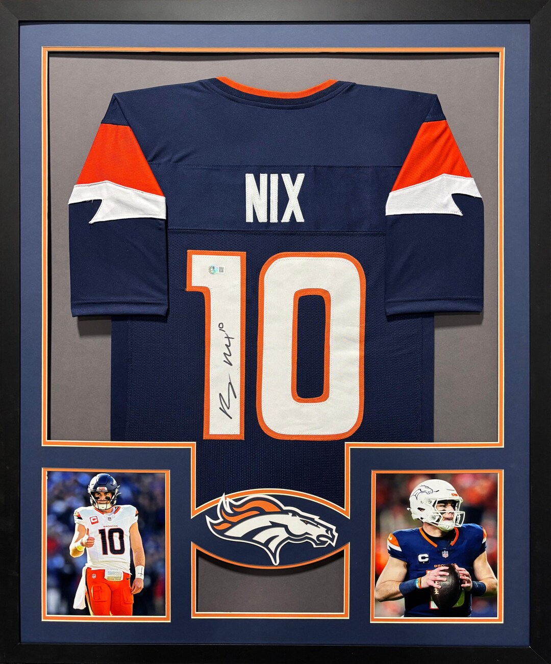 Bo Nix Framed Signed Denver Broncos Jersey Beckett Autographed - Etsy